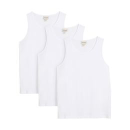 Tanktop bonprix, Herren, Gr. 52/54 (L), wei&szlig;, wei&szlig;, wei&szlig;, Jersey, Obermaterial: 100% Baumwolle, unifarben, regular fit h&uuml;ftbedeckend, Rundhals, Tops Tanktop, Regular Fit, Rundhalsausschnitt