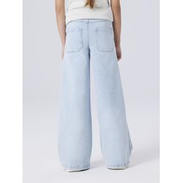 name it M&auml;dchen Weite Jeans "NKFPOLLY X-WIDE JEANS 3057-FR NOOS", blau, Gr. 152, leichte Abriebeffekte, Denim/Jeans, Obermaterial: 98% Baumwolle, 2%