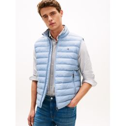 Tommy Hilfiger Herren Steppweste "PACKABLE RECYCLED VEST"brisk blau, Gr. L, Web, Obermaterial: 100% Polyamid, Westen, mit Logostickerei
