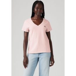 Levi's V-Shirt LEVI'S "Perfect Tee", Damen, Gr. XS (34), rosa (potpourri jersey), Jersey, Obermaterial: 100% Baumwolle, Basic, figurbetont h&uuml;ftlang, V-Ausschnitt, abgesteppte Kante, Shirts, mit kleinem Batwing- Logo