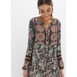 bonprix Damen Tunikakleid, bunt, Gr. 48, Paisley, bedruckt, Web, Obermaterial: 100% Viskose, Kleider, f&uuml;r Festivals, aus Viskose, A-Linien-Passform,