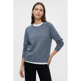 V&eacute;ro Moda VERO MODA Damen Rundhalspullover "VMDOFFY LS O-NECK BLOUSE GA NOOS", blau, Gr. S, meliert, Strick, Obermaterial: 94% Polyester, 3% Elasthan, 3%