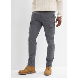 bonprix Herren Stretch-Hoserauchgrau, Gr. 48, Obermaterial: 98% Baumwolle, 2% Elasthan, Hosen, aus Baumwolle und Elasthan, Regular Fit, gerades Bein