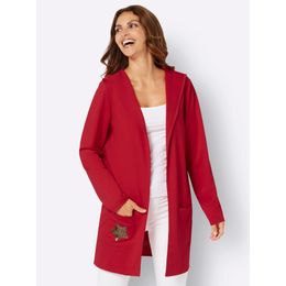 Inspirationen Damen Shirtjacke "Long-Shirtjacke", rot, Gr. 36, unifarben, 70% Viskose, 27% Polyester, 3% Elasthan, Shirts