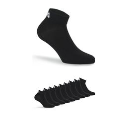Fila Herren Kurzsocken "UNISEX QUARTER PLAIN SOCKS", Gr. 39, schwarz, Baumwolle, Elasthan, Polyester, uni, Socken, mit klassischem Logo