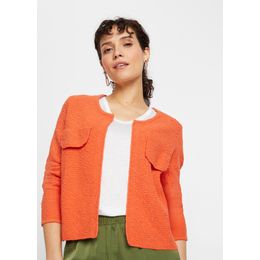 bonprix Damen Strickjackemango, Gr. 48, unifarben, Strick, Obermaterial: 81% Baumwolle, 14% Polyester, 5% Polyamid, Strickjacken, Loose fit, mit