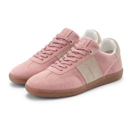 ELBSAND Damen Sneaker "Freizeitschuh, Schn&uuml;rschuh, Turnschuh, Retro Sneaker, Lederschuh", Gr. 42ros&eacute;, Obermaterial: 100% Rindsleder. Decksohle: 100%