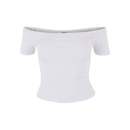 Urban Classics Damen T-Shirt "Urban Classics Damen Ladies Organic Off Shoulder Rib Tee"wei&szlig;, Gr. L, unifarben, 95% Baumwolle, 5% Elasthan, Shirts