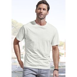 John Devin Herren T-Shirt "mit Slub-Garn Struktur", wei&szlig;, Gr. M, meliert, Slub, Obermaterial: 100% Baumwolle, Shirts, aus leichter, strukturierter