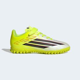 M&auml;dchen Fu&szlig;ballschuh "F50 CLUB KLETTVERSCHLUSS TURF KIDS", adidas Performance, Gr. 38team solar gelb 2, core schwarz, lucid rot, Synthetik, Textil,