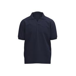 TRIGEMA Herren Poloshirt "TRIGEMA Poloshirt DELUXE ohne Knopfleiste", blau, Basic, Gr. L, Single Jersey, 100% Baumwolle, Shirts