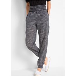 bonprix Damen Haremshose, grau, Gr. 44, Web, Obermaterial: 100% Baumwolle, Hosen, aus reiner Baumwolle, bequemer Gummizugbund, lockere Passform