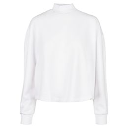 Urban Classics Damen Sweatshirt "Urban Classics Damen Ladies Oversized High Neck Crew"wei&szlig;, Gr. S, unifarben, 80% Baumwolle, 20% Polyester,