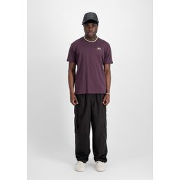 Herren T-Shirt "Basic T-Shirt SL", lila, Gr. M, Alpha Industries, Obermaterial: 100% Baumwolle, Shirts