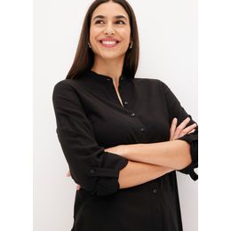 bonprix Damen Longbluse, schwarz, festlich, Gr. 44, Web, Obermaterial: 100% Viskose, Blusen, gerade Passform, mit langem Arm, aus Viskose, mit