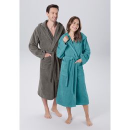 Unisex-Bademantel OTTO HOME, L:120cm, grau, Veloursfrottier, Hausm&auml;ntel, "Regona, Hotelbademantel, Morgenmantel, Standardl&auml;nge & &Uuml;berl&auml;nge", Damen &