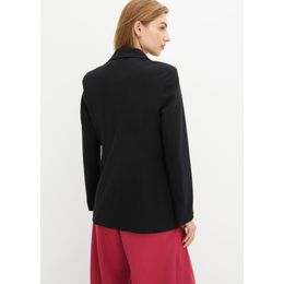 bonprix Damen Jackenblazer, schwarz, festlich, Gr. 38, Obermaterial: 100% Baumwolle. Futter: 100% Polyester, Blazer, eleganter Schnitt, taillierte
