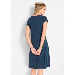 bonprix Damen Shirtkleiddunkelblau, Gr. 32, Jersey, Obermaterial: 100% Baumwolle, Kleider, f&uuml;r warme Tage, aus reiner Baumwolle, taillierte Passform