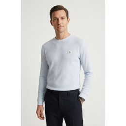 Herren Langarmshirt "LS WAFFLE BADGE CREWNK TEE"plein air, Gr. S, Calvin Klein Jeans, Single Jersey, Obermaterial: 60% Baumwolle, 40% Polyester,