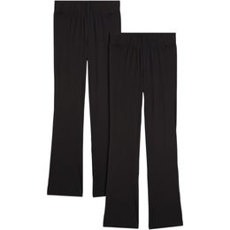 bonprix Damen Leggingsschwarz, Gr. 36, Jersey, Obermaterial: 95% Baumwolle, 5% Elasthan, Hosen, aus Baumwolle, mit Elasthan-Anteil, Slim Fit Passform