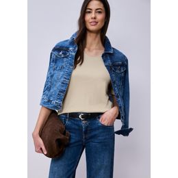 Street One Damen Kurzarmshirt "Style Palmira", beige, Gr. 38, unifarben, Jersey, Obermaterial: 50% Baumwolle, 50% Modal. Futter: 100% Baumwolle,