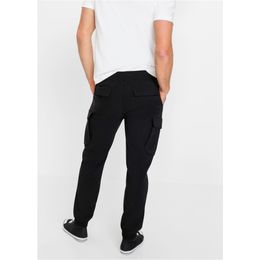 bonprix Herren Schlupfhose, schwarz, Gr. 54, Web, Obermaterial: 73% Viskose, 23% Polyamid, 4% Elasthan, Hosen, aus Stretch-Material, in
