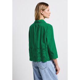 Street One Damen Hemdbluse, gr&uuml;n, Gr. 44, unifarben, Web, 100% Baumwolle, Blusen, aus reiner Baumwolle