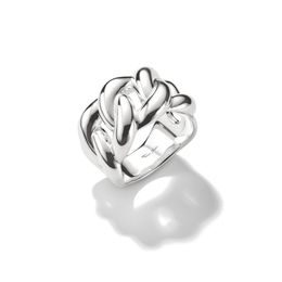 Thomas Sabo Damen Fingerring "Bold Elegance Ring in geflochtener Optik", 60, Silber 925 (recycelt), 6,3mmsilberfarben, Silber 925 (recycelt),