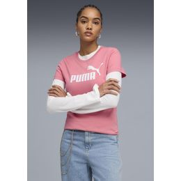 Puma Damen T-Shirt "ESS NO. 1 LOGO TEE (S)"wild pink, Gr. XXL, bedruckt, Jersey, Obermaterial: 100% Baumwolle, Shirts, Regular Fit, Kurzarm,