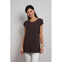 Longshirt Seidel Moden, Damen, Gr. 36, d&acute;braun, Jersey, Obermaterial: 94% Viskose, 6% Elasthan, normal Po-bedeckend, Rundhals, angeschnitten abgesteppte Kante, Shirts Longshirt, MADE IN GERMANY