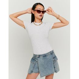 Tally Weijl Damen Kurzarmbody "SBOCOCOSYT", wei&szlig;, Gr. S, unifarben, Jersey, Obermaterial: 94% Baumwolle, 5% Elasthan, 1% Viskose, Bodys,