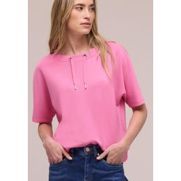 Street One Damen Sweatshirtibis rose, Gr. 44, unifarben, Sweatware, Obermaterial: 46% Modal, 46% Polyester, 8% Elasthan, Sweatshirts, Halbarm