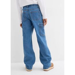 bonprix Jungen Loose-fit-Jeanshellblau denim, Gr. 176, Denim/Jeans, Obermaterial: 82% Baumwolle, 17% Polyester, 1% Elasthan, Jeans, Baggy-Schnitt,