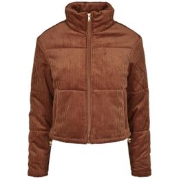 Winterjacke Urban Classics "Urban Classics Damen Ladies Corduroy Puffer Jacket", Damen, Gr. S, toffee, 100% Baumwolle, unifarben, normal, amerikanischer Ausschnitt, Jacken Winterjacke