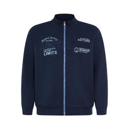Herren Sweatjackemarine, Gr. L, MAN'S WORLD PLUS, bedruckt, angeraute Sweatware, Obermaterial: 60% Baumwolle, 40% Polyester, Sweatjacken, aus
