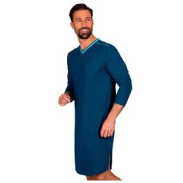 TRIGEMA Herren Pyjama "TRIGEMA Nachthemd aus Biobaumwolle", Gr. M, blau, Single Jersey, 100% Baumwolle (Bio-Baumwolle kbA), Basic, Homewear-Sets