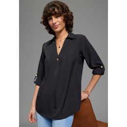 Laura Scott Damen Klassische Bluseschwarz, Gr. 34, unifarben, Web, Obermaterial: 100% Polyester, Blusen, feminin geschnitten, unifarben, aus Polyester