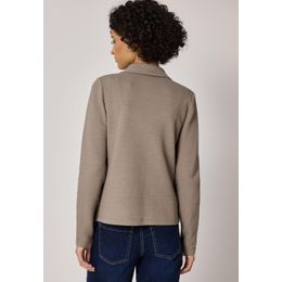 Street One Damen Kurzblazerlight terra mocha, Gr. 46, Strukturmuster, Web, 73% Baumwolle, 24% Polyester, 3% Elasthan, Blazer, mit Struktur-Muster