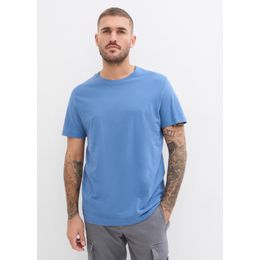 bonprix Herren T-Shirt "T-Shirt (3er Pack)"jeansblau, dunkelblau, perlblau, Gr. 68, Obermaterial: 100% Baumwolle, Shirts, bequemer Regular Fit,