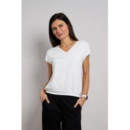 T-Shirt Seidel Moden "Otto exclusiv", Damen, Gr. 46, wei&szlig;, Jersey, Obermaterial: 94% Viskose, 6% Elasthan, unifarben, tailliert h&uuml;ftlang, V-Ausschnitt, Shirts T-Shirt, mit V-Ausschnitt - MADE IN GERMANY