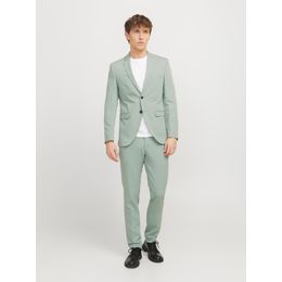 Jack & Jones Anzug JACK & JONES "JPRFRANCO Extra schmal, pflegeleicht, stilvoll mit fallendem Revers", Herren, Gr. 46, N-Gr, iceberg gr&uuml;n, Web, Obermaterial: 78% Polyester, 17% Viskose, 5% Elasthan, unifarben, slim fit, Anz&uuml;ge, Materialmix, slim fit