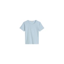 Marc O'Polo MARC O'POLO Damen Kurzarmshirt "Mix N Match Airy Cotton Rib", Gr. Mniagara mist, Rippware, Obermaterial: 98% Baumwolle, 2% Elasthan, Shirts, mit