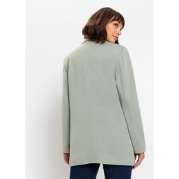 bonprix Damen Jerseyblazer "Langer Jersey-Blazer mit Taschen", gr&uuml;n, Gr. 46, Obermaterial: 67% Polyester, 33% Viskose. Futter: 100% Polyester,