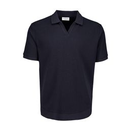LINDBERGH Damen Kurzarmshirtnavy, Gr. S, unifarben, Piqu&eacute;, Obermaterial: 100% Baumwolle, Shirts, mit Polokragen