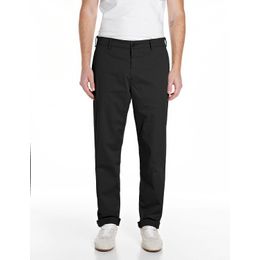 Replay Herren Chinohose "Adhann", schwarz, Gr. 32, unifarben, Twill, Obermaterial: 98% Baumwolle, 2% Elasthan, Hosen, in regul&auml;rer Passform,