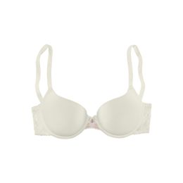 Lascana Damen Schalen-BH, Gr. 95, beige, Microtouch, Obermaterial: 86% Polyamid (TACTEL), 14% Elasthan (LYCRA), BHs, mit R&uuml;cken aus blumiger,
