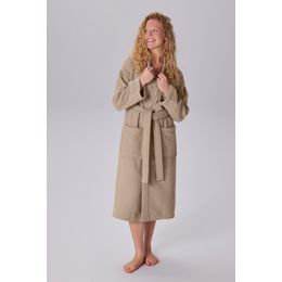 Unisex-Bademantel OTTO HOME, L:125cm, beige, Frottier, Hausm&auml;ntel, "Merida, Waffelpiqu&eacute;, Premium Qualit&auml;t, 500 g/m&sup2;, Morgenmantel", Hotelbademantel,