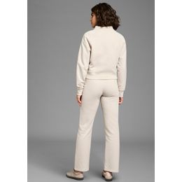 Damen Freizeitanzugbeige, Gr. 46, OCEAN SPORTSWEAR, unifarben, angeraute Sweatware, Obermaterial: 60% Baumwolle, 40% Polyester. B&uuml;ndchen: 95%