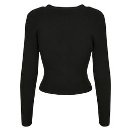 Urban Classics Damen Cardigan "Urban Classics Damen Ladies Short Rib Knit Cardigan", schwarz, Gr. XS, unifarben, 35% Polyacryl, 35% Viskose, 30%