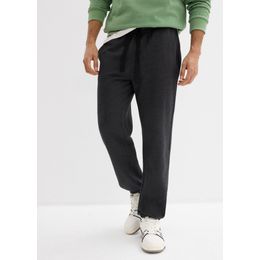 bonprix Herren Jogginghoseschwarz, anthrazit meliert, Gr. 48, meliert, unifarben, Sweatware, Obermaterial: 70% Polyester, 30% Baumwolle, Hosen